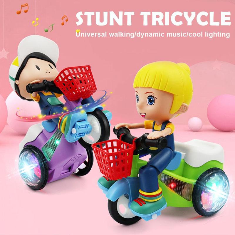 Acrobatic Tricycle Toy Electric Car Light Music Baby Boy Gir - TikTok ...