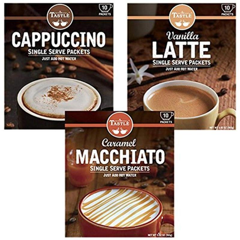 Tastle Cappuccino Vanilla Latte & Caramel Macchiato 30 Piece Assortment ...