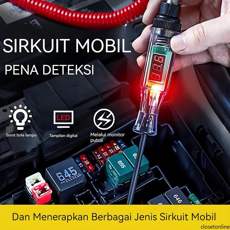Alat Test Tegangan Digital 6V-24V - Probe Panjang, Display Jelas ...