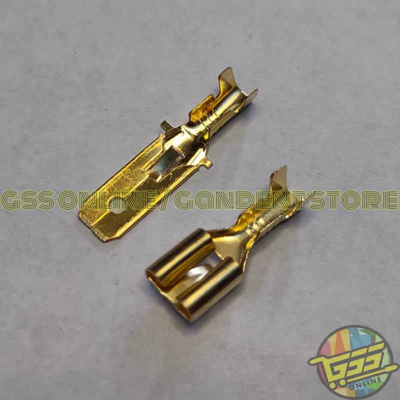 Skun Sekun Terminal Kabel Gepeng Male Female Kuningan Besar 6mm - Shop ...
