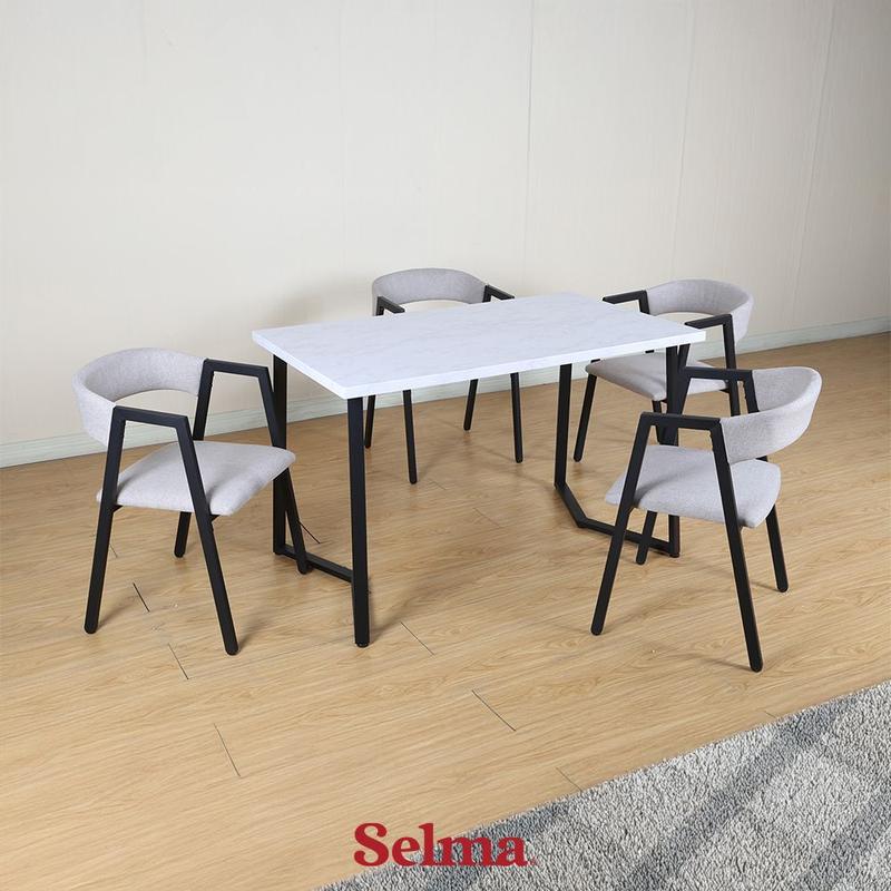 Selma Harper Set Meja Makan 4 Kursi - Putih Dining Table Meja Makan ...