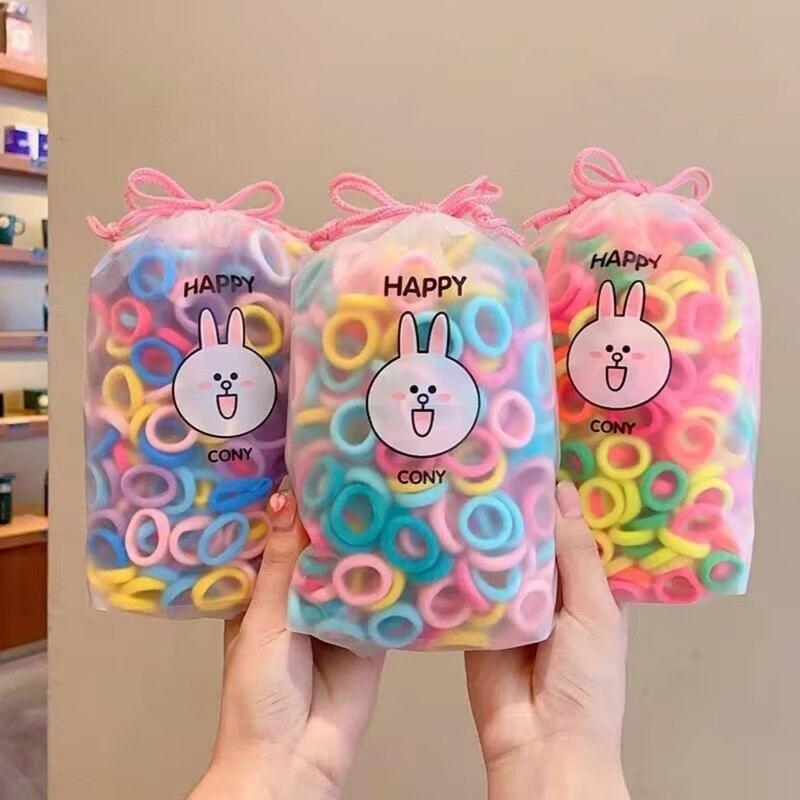 100Pcs High Elastic Cartoon Kids Hair Rope Korean Style Baby - TikTok ...