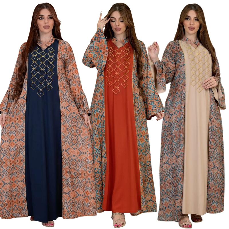 Pakaian Etnik Muslim Timur Tengah, Xqy 500264, Abaya Blok Warna ...