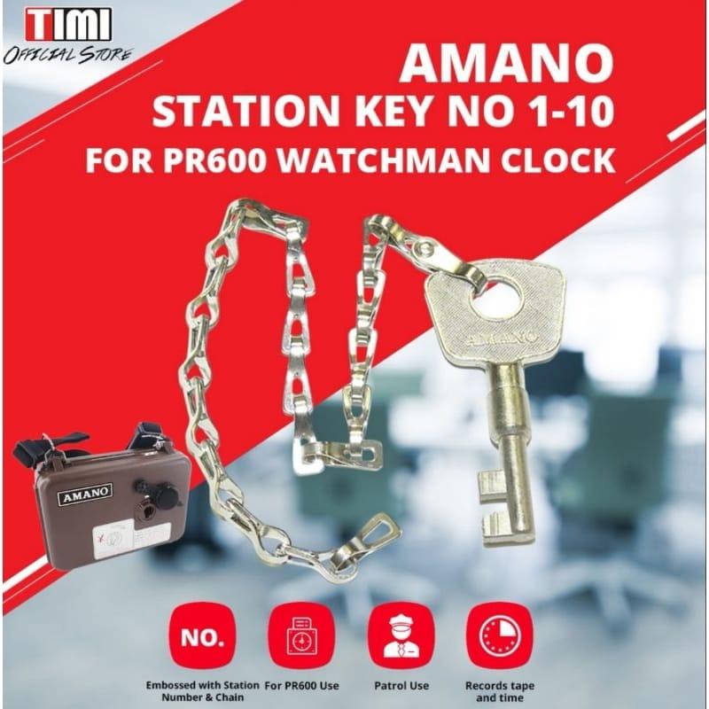 Amano Station Key Kunci Amano *No.1-10 - For Amano Watchman Clock ...