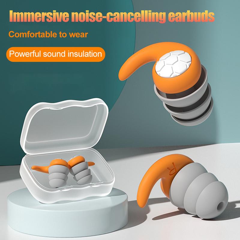Noise Reduction Silicone Soundproof Filter Ear Plugs Sleep Professional ...