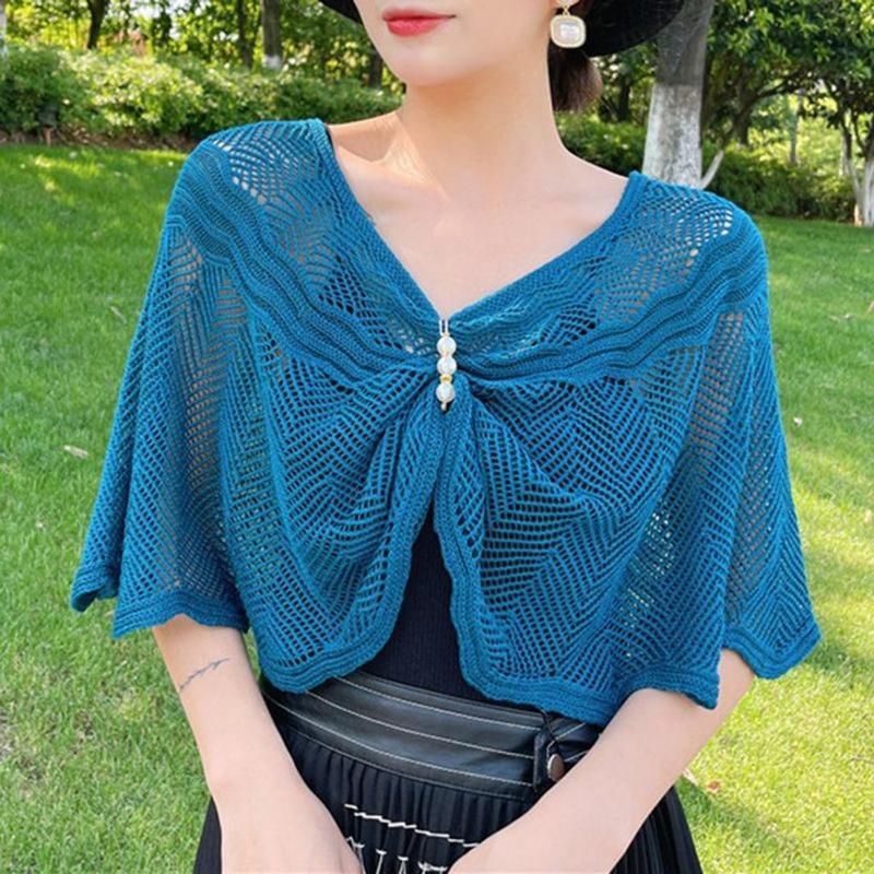 Weinfhty Summer Outdoor Shawl Sundress Cover Sun Protection Mesh ...