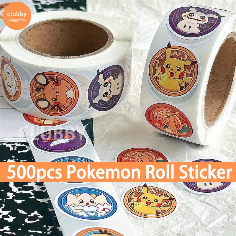 500pcs Pokémon Roll Sticker Scrapbook Seal Label Stationery Food ...
