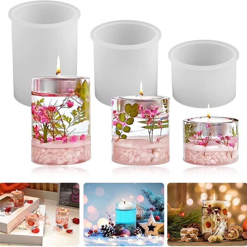 Acuan silikon DIY, pemegang lilin cahaya teh, acuan tuangan resin ...
