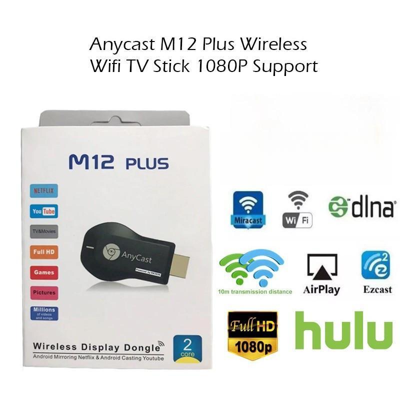 AnyCast M12 / M9 / Plus, Dongle WiFi TV Tanpa Wayar, HDMI 1080P ...