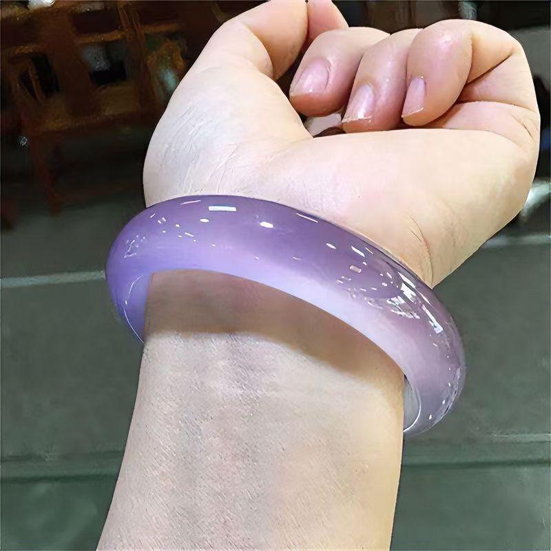 Gelang Tangan Jed Violet, Bahan Sintetik, Warna Musim Bunga Ais ...