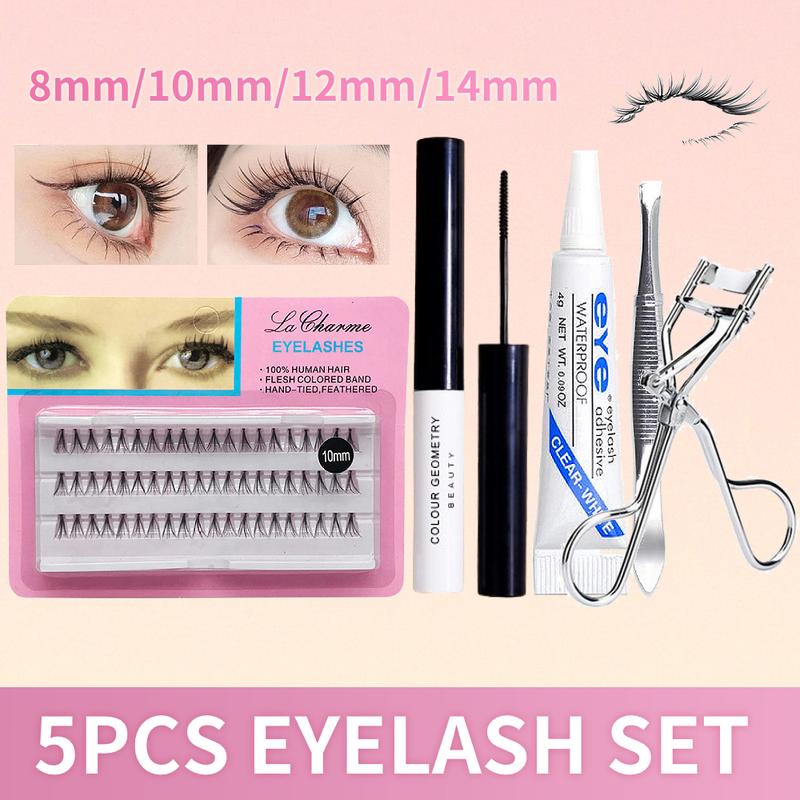 5Pcs eyelash extensions set Fairy false eyelashes with glue and ...