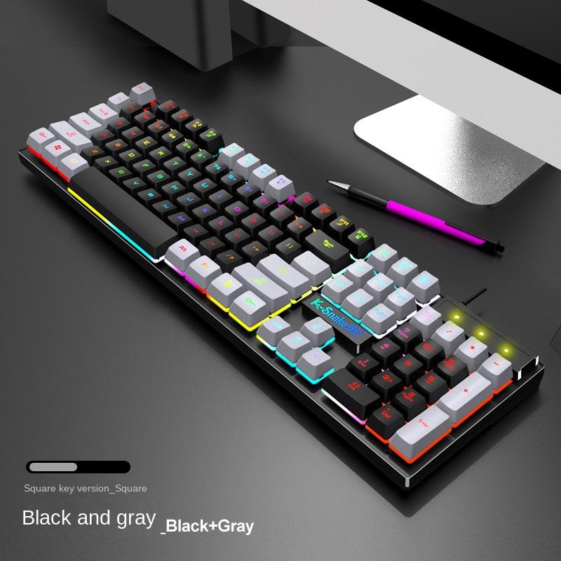 Mechanical Feeling Gaming Keyboard Mouse Suit Hanging Light USB ...