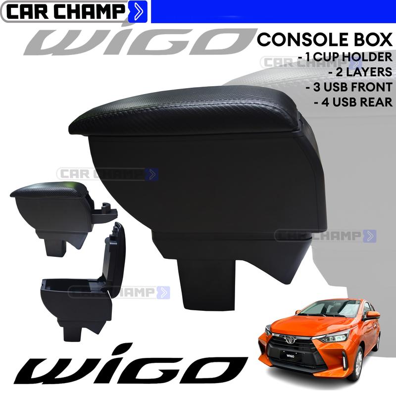 Toyota Wigo 2023 to 2025 CARBON FIBER Arm rest Console Box Armrest ...
