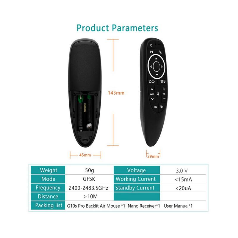G10S Pro Remote Control for Android TV Box Voice Remote Control ...