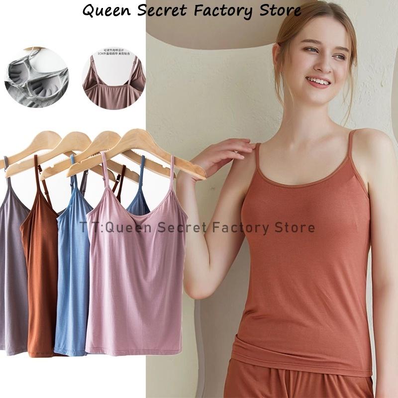 Large size Women Padded Bra Tank Top Women Modal Japan Solid - TikTok ...