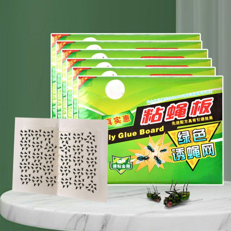 10Pcs 1Bag Fly Insect Sticky Board Fly Catcher Strong Fly Paper ...