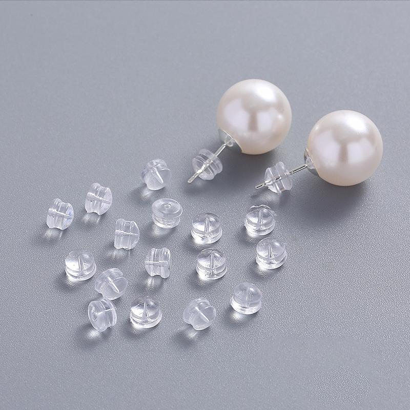 50/100PCS Earring Back Silicone Round Ear Plug Blocked Caps Earrings ...
