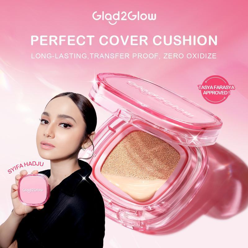 【Hot】GLAD2GLOW Perfect cover cushion dengan kandungan skincare mencegah ...