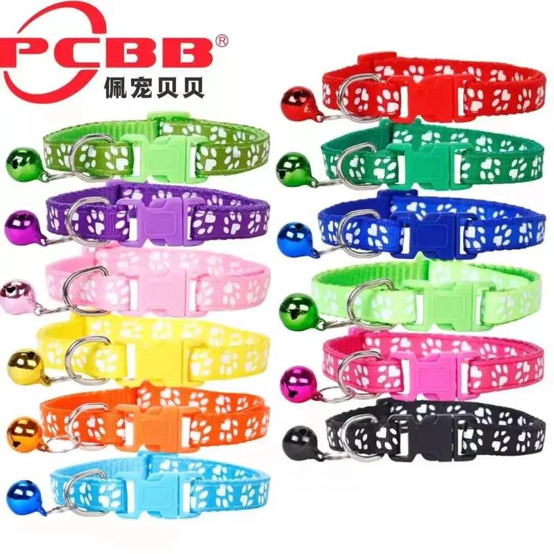 Dog footprint pet collar sticker bell collar cat color buckl - TikTok ...