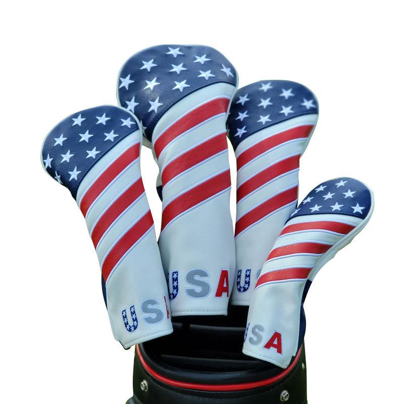 American Style Wooden Pole Sets Golf Club Sleeve Rod Head Cover ...