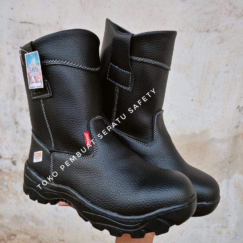 Sepatu safety kulit sapi asli safety hitam keselamatan kerja - Shop ...