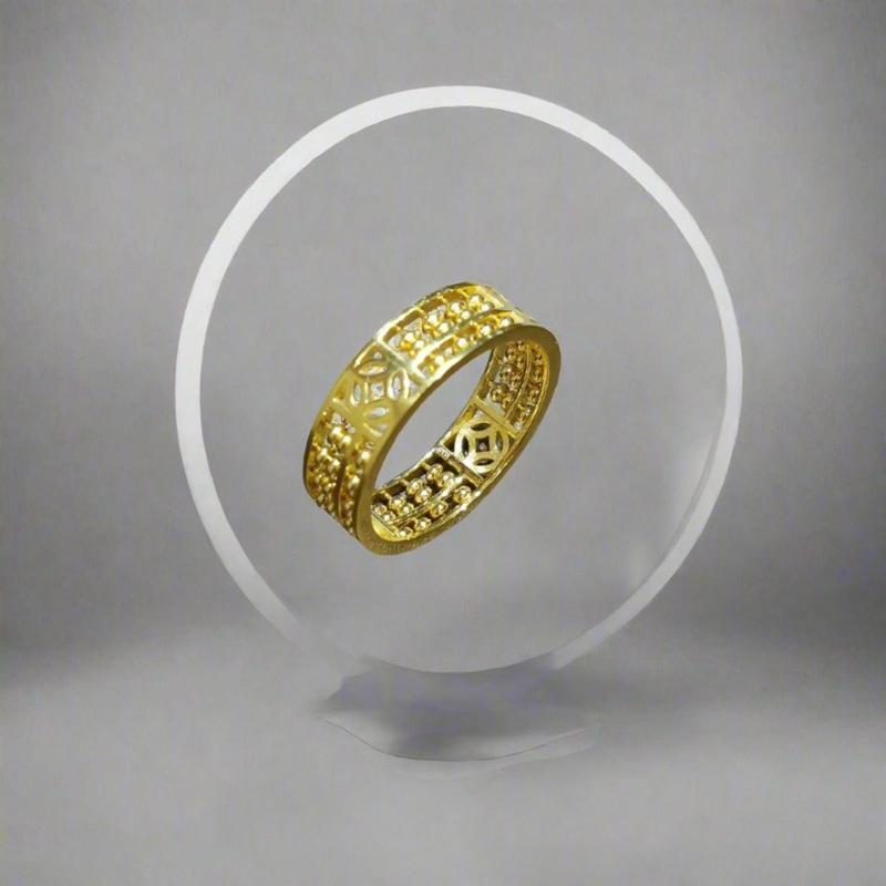 22k / 916 Gold Full Abacus Ring with coin design Smooth V3 b - TikTok ...