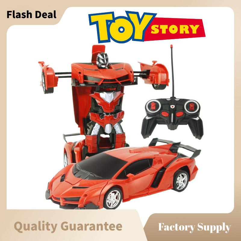 Transformers car toy one-button remote control electric robot suitable ...