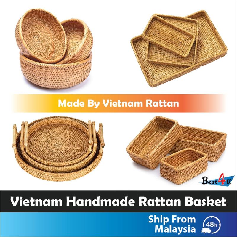 BEST4U Bakul Rotan Anyaman Tangan | Dulang & Kotak Simpanan Serbaguna ...