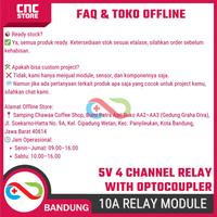 Jual Modul Relay 4 Channel 5V 10A dengan Optocoupler – Output 250VAC ...