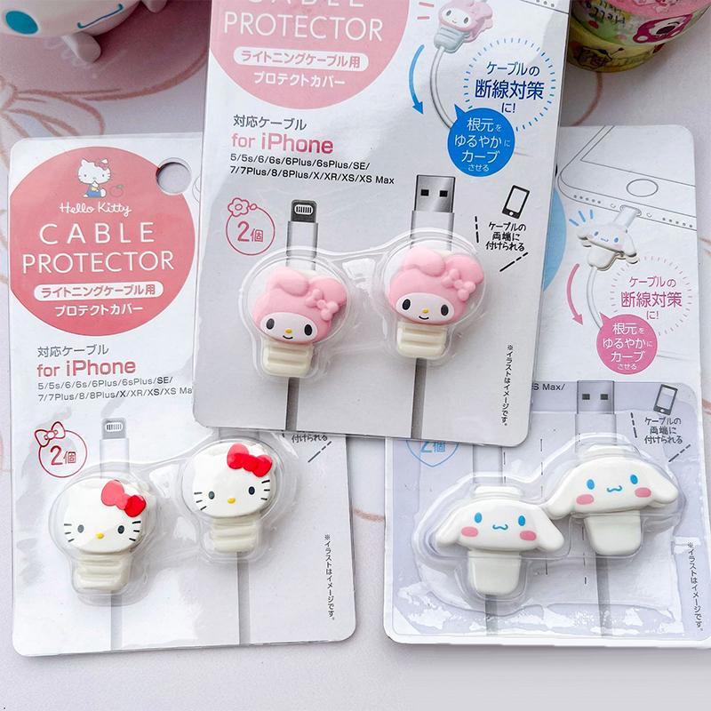2Pcs Cute Sanrio Bite Cable Protector My Melody Cinnamoroll Hello ...