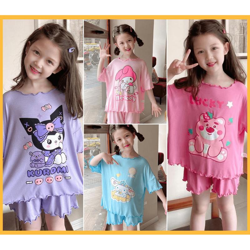 Piyama Anak Perempuan Motif Sanrio Kuromi Melody Lotso Lembu - Shop ...