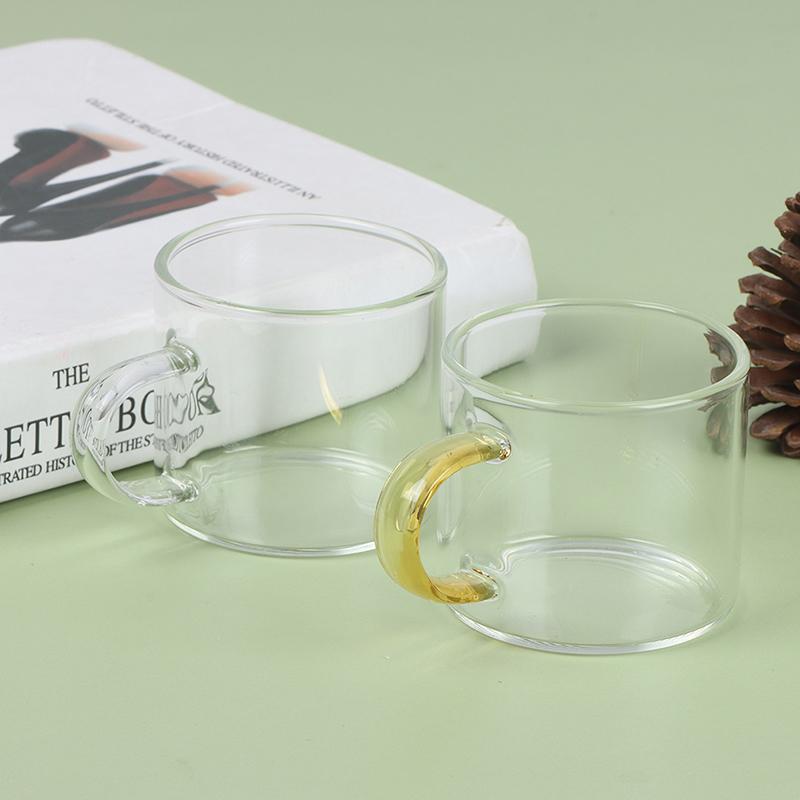 Cawan Teh Kaca Borosilikat Tinggi, 80ml, dengan Pemegang, Lutsinar ...