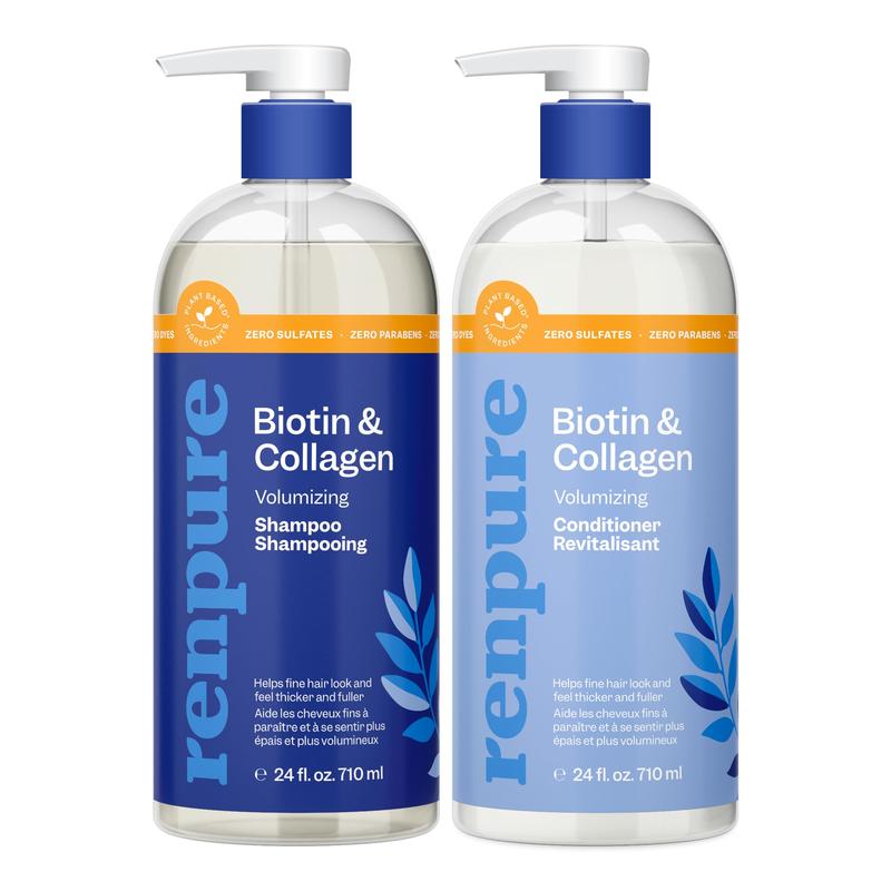 Biotin & Collagen Shampoo Conditioner Set Plant- Based - Nutrient ...