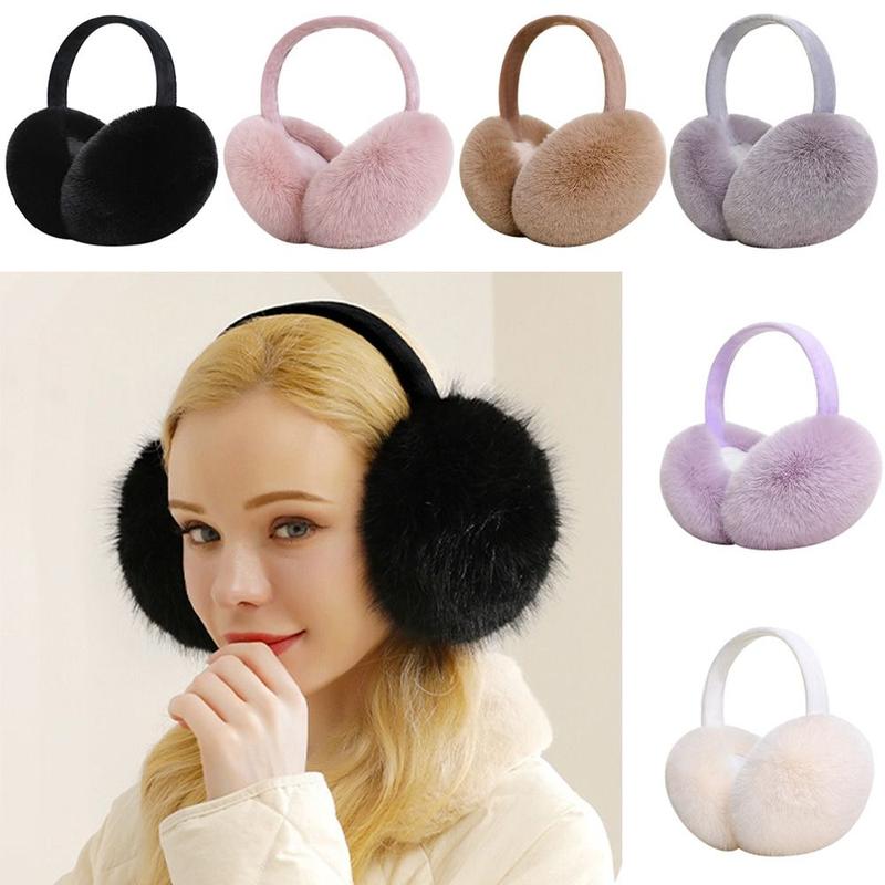 Fashion Plush Ear Warmer Collapsible Thickening Ear Muffs Anti-Freeze ...