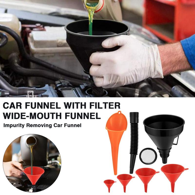 fingyout- Car Funnel with Filter Black Car Funnel Flexible Long ...
