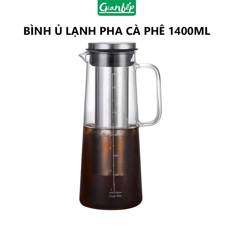 Bình Pha Cà Phê Cold Brew 1400ML có Tay Cầm, Bình Ủ Lạnh Cà Phê ...