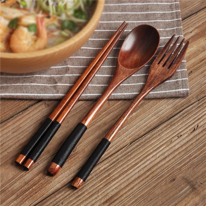 Wooden Bag Chopsticks Spoon Fork Pack Wooden Spoon Chopstick - TikTok ...