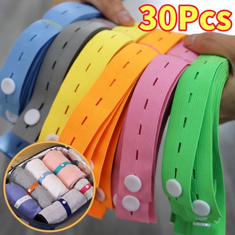 10/30Pcs Stretchable Clothes Storag Straps Random Color Adjustable ...