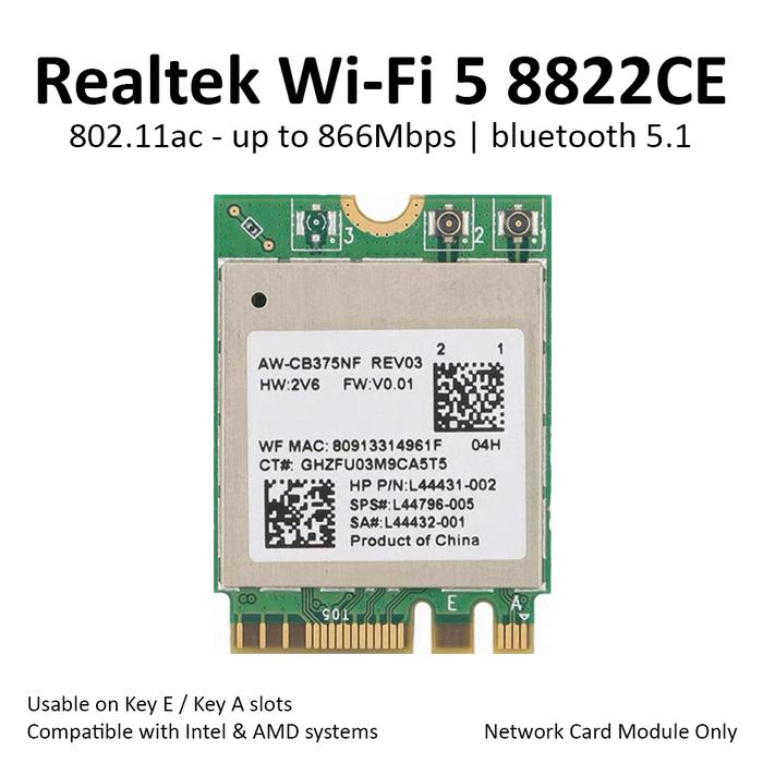 Jual Realtek WiFi 5 RTL8822CE Wireless Network Card BT 5 M.2 NGFF AC ...