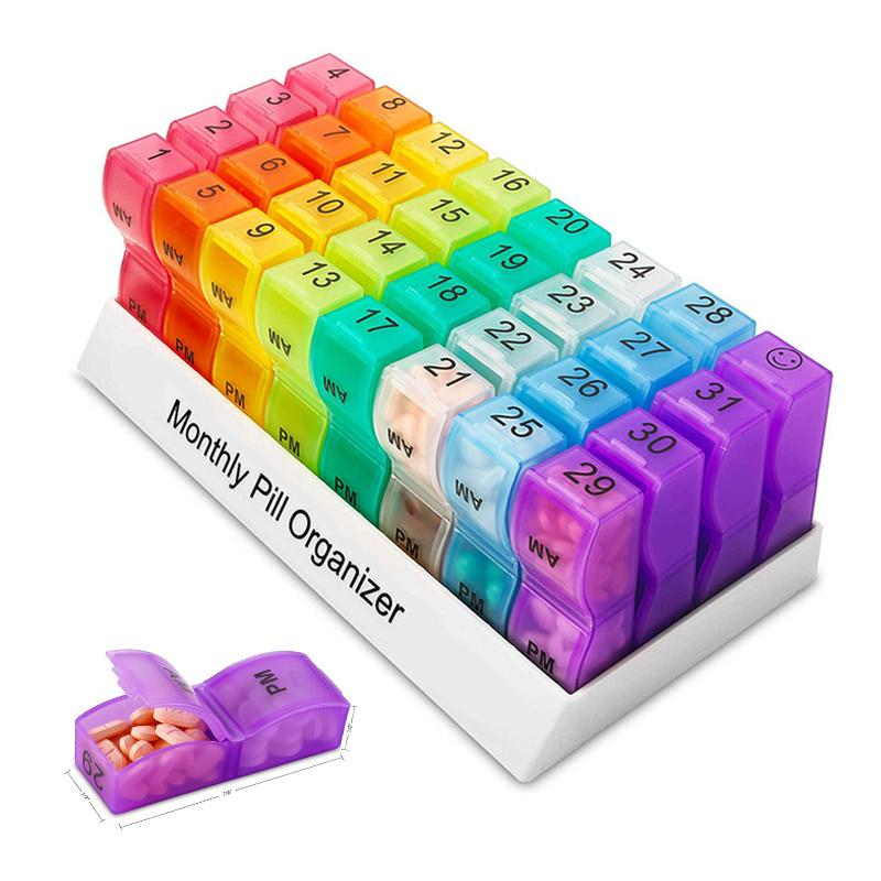 FE Monthly Pill Cases Travel Dispen Storage Container Colorful - TikTok ...