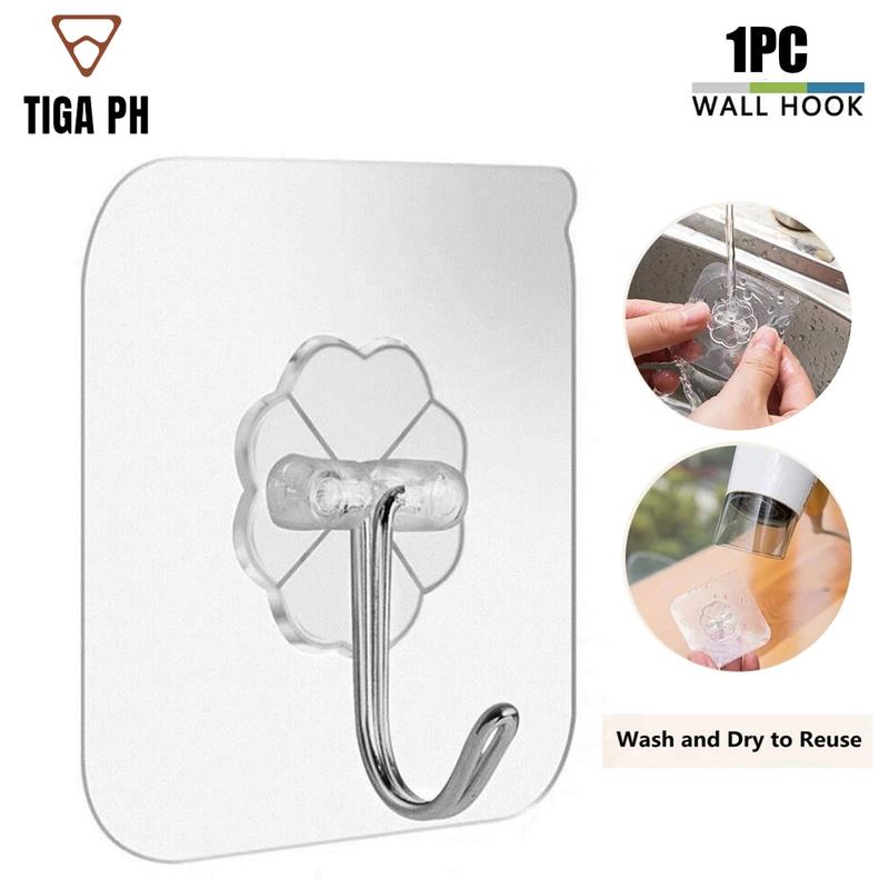 1Pc Magic Hook Without Nails Transparent Wall Hook Strong Sticky ...