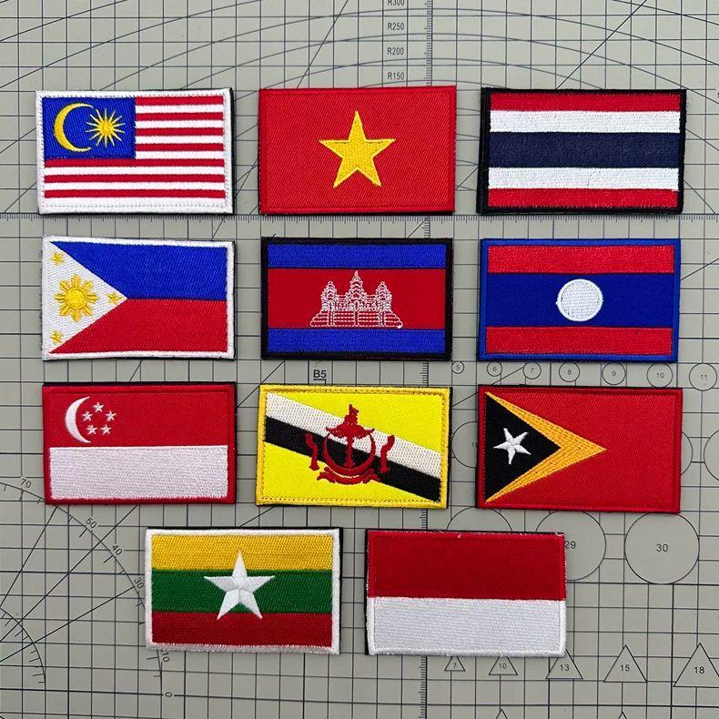 Southeast Asian Countries Flag Embroidered Patches with Hook - TikTok ...