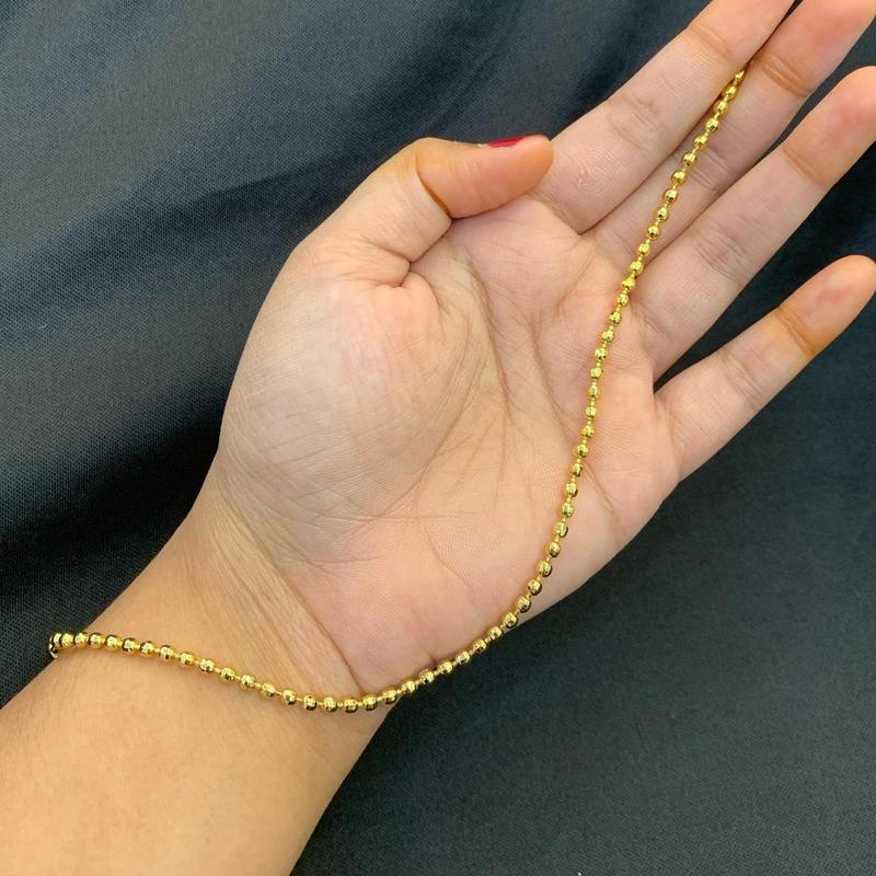 Rantai Kaki Biji Sawi | Lebar 0.3cm | Emas Sadur Batini - TikTok Shop ...