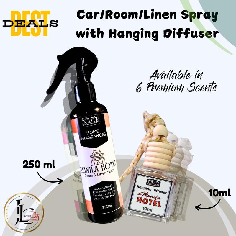 BESTDEALS BUNDLE Car Room/Linen Spray Freshener and Hanging Diffuser ...