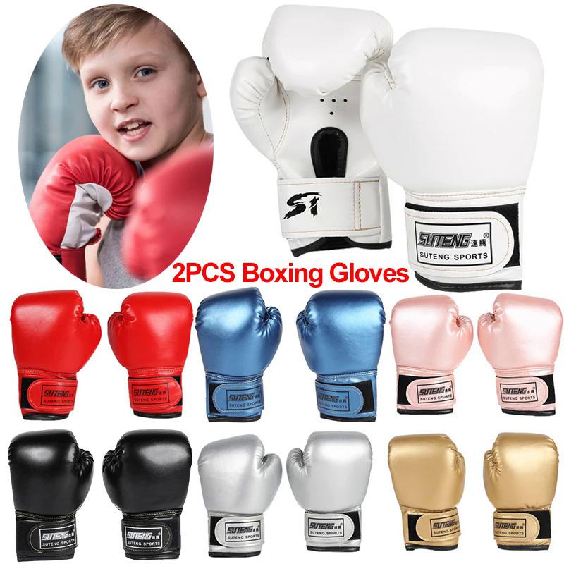 Boxing Training Fighting Gloves PU Leather Kids Breathable Muay Thai ...