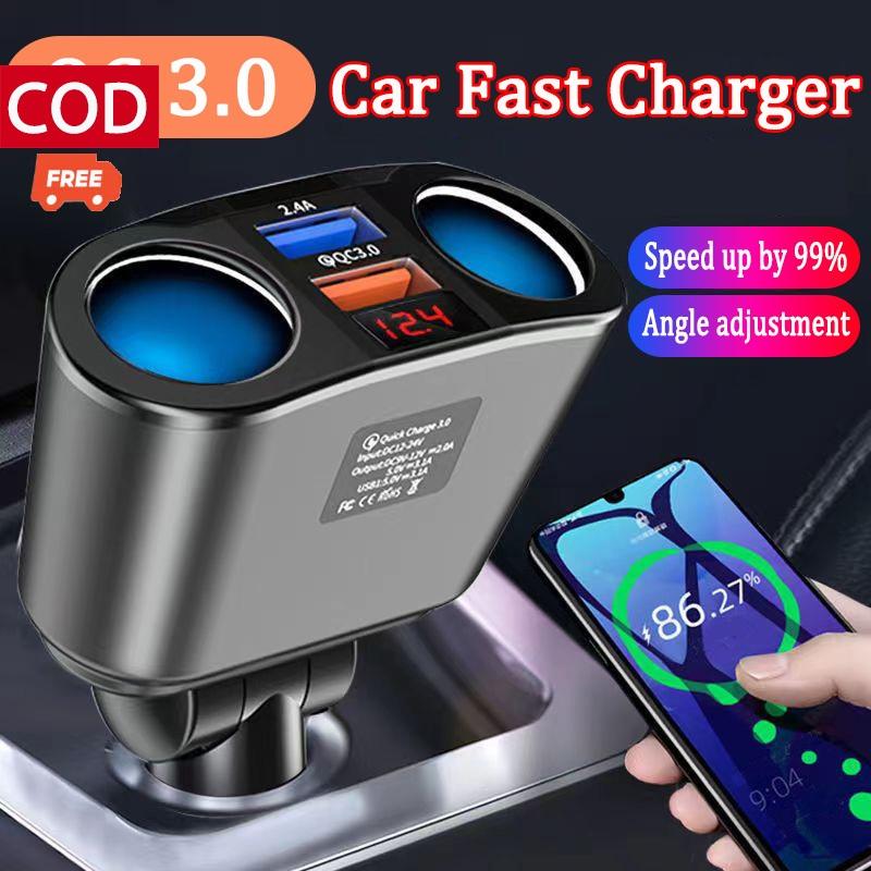 4 In 1 Car Charger Type C 12v 24v Car Fast Charging Rotation - TikTok ...