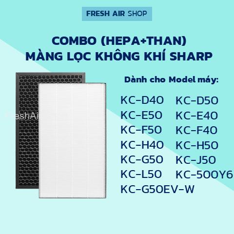 Combo HEPA+THAN màng lọc không khí Sharp KC-D40, D50, E50, E40, - TikTok Shop Vietnam