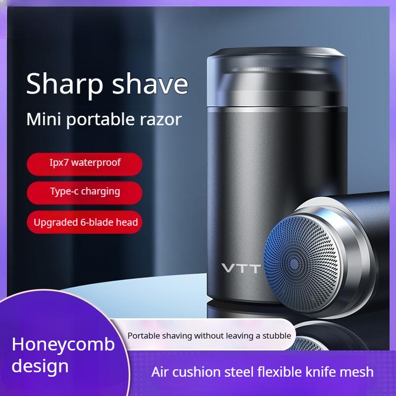Rechargeable small steel gun mini portable razor washable sixblade ...