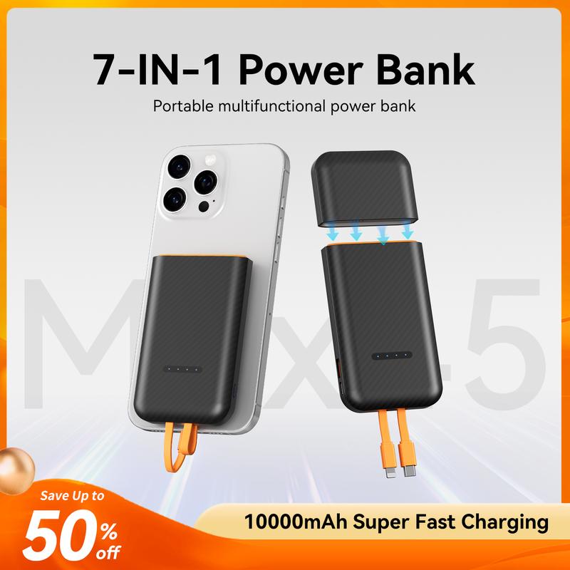 Separate 45W Black Portable Charger Built-in Cables and AC Wall ...