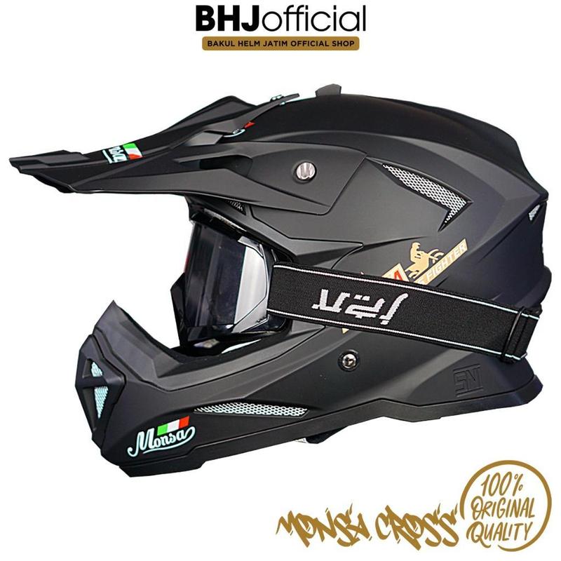 HELM MONSA CROSS TRAIL ORIGINAL PAKET GOGGLE / KACA MATA HEL - Shop ...